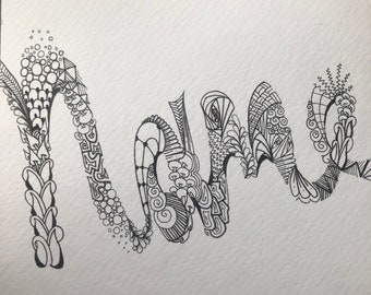 Zentangle Name Art | Etsy