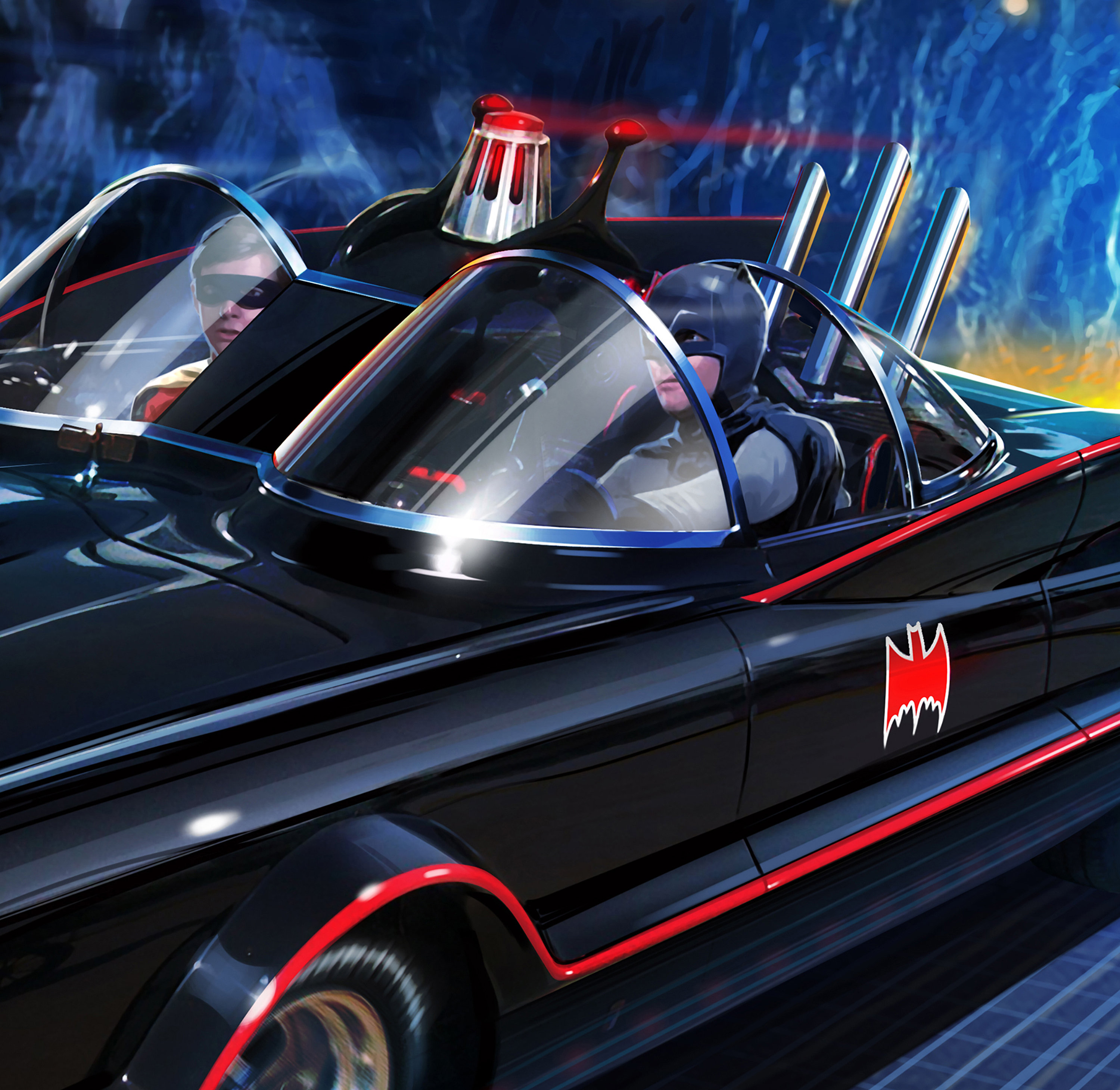 Batmobile Art Print, 1966 Batmobile, TV Batman, Batmobile, Vintage TV ...