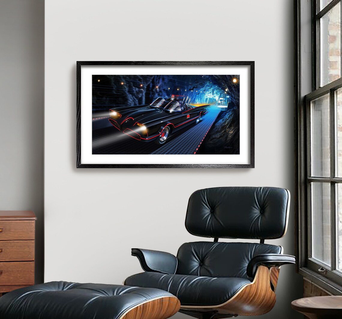 Batmobile Art Print, 1966 Batmobile, TV Batman, Batmobile, Vintage TV ...