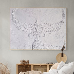 White Textured Phoenix Rising Art | Symbolizes Rebirth & Renewal ...