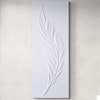 Minimalist White Feather Plaster Wall Decoration, 3D Wall Art for ...