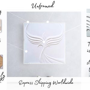 Rising Phoenix Art, White Wall Sculpture, Symbolizes Strength & New ...