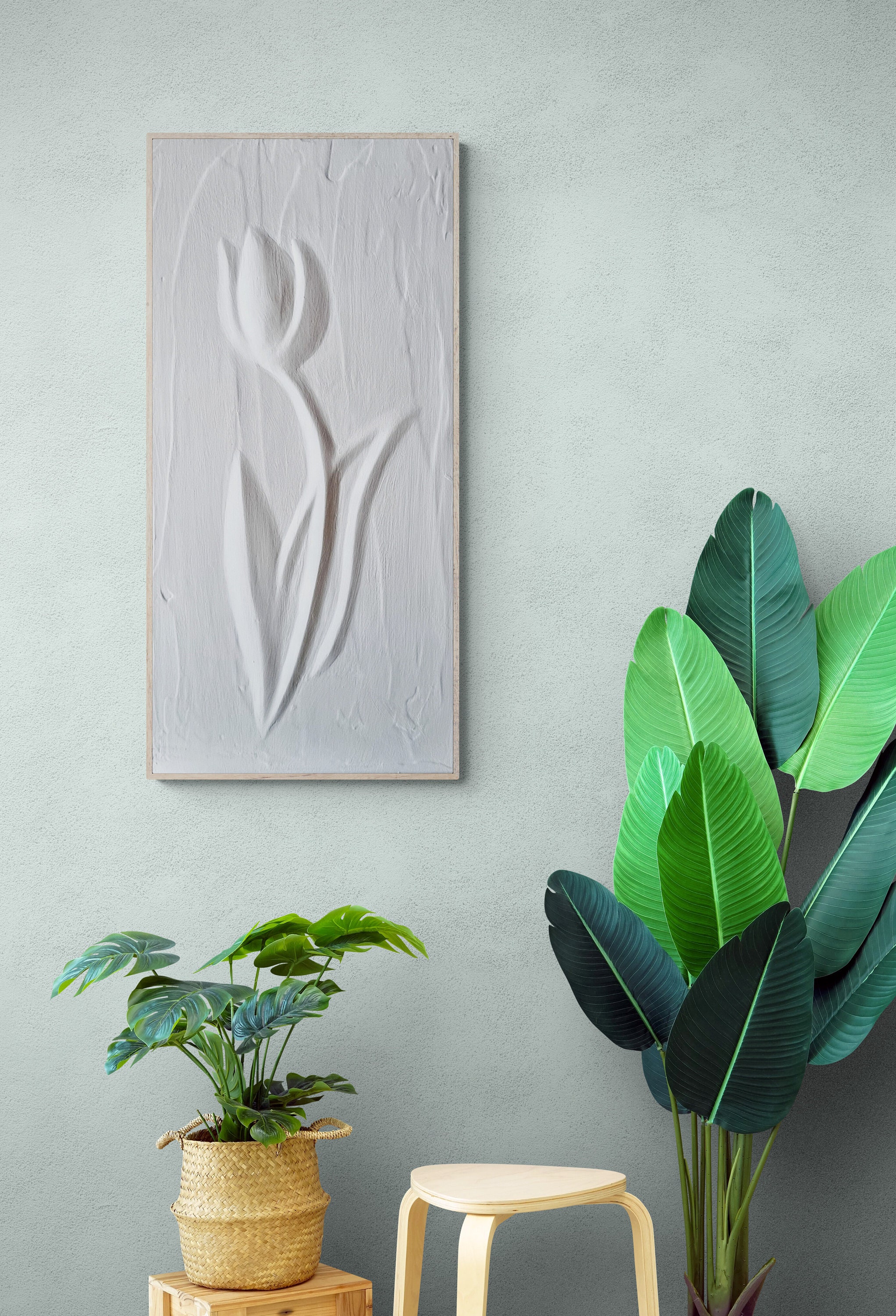 White Plaster Wall Art Large Wall Art Bas Relief Wall Art for Unique ...