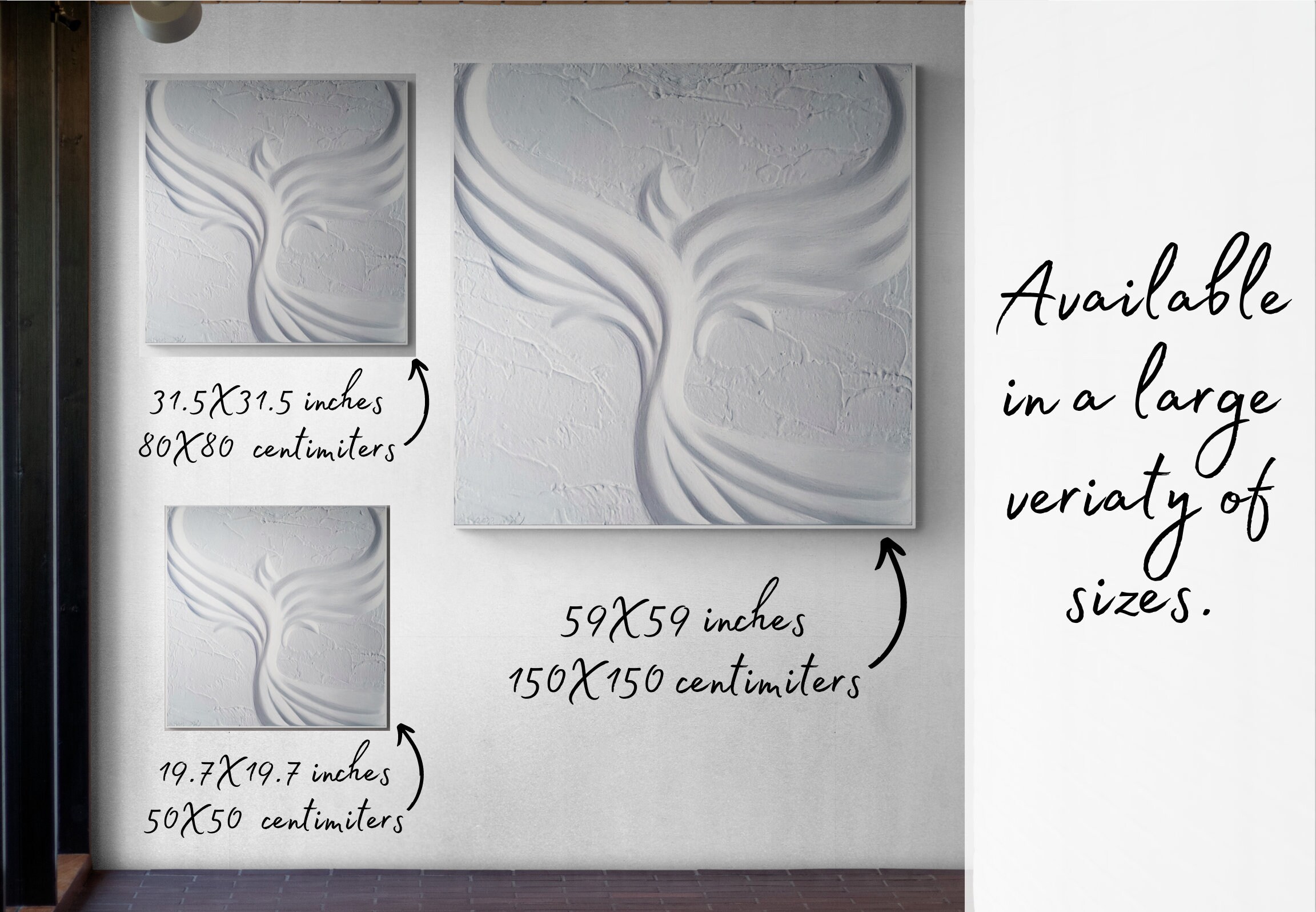 White Phoenix Painting for Midcentury Modern Decor Phoenix Rising Art ...