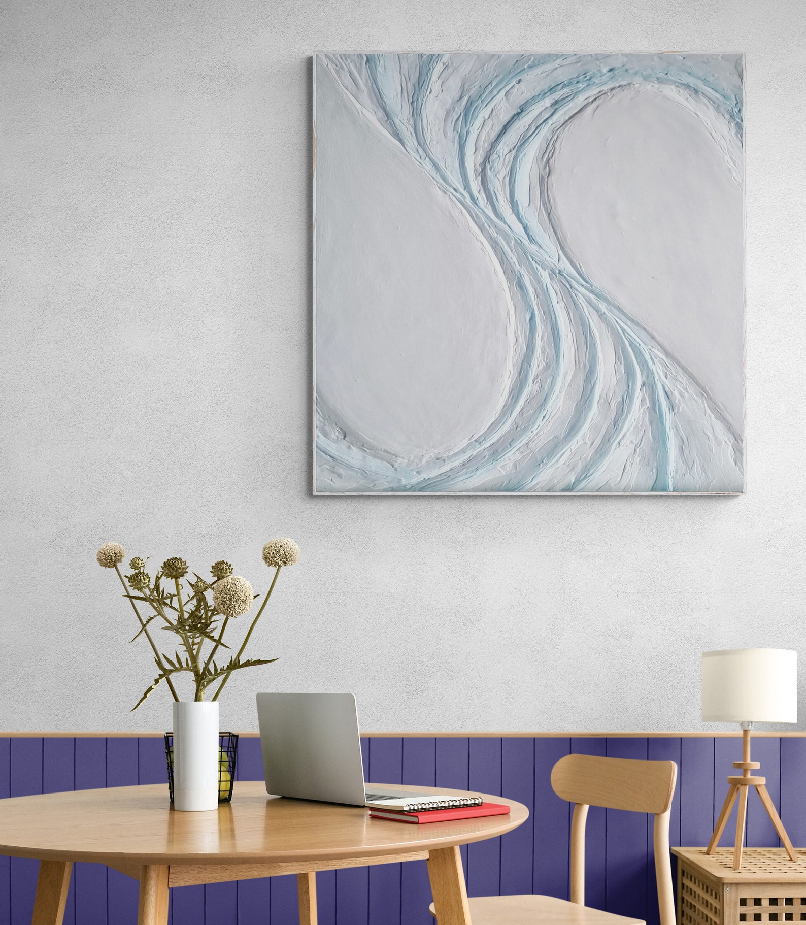 Abstract Ocean Wave Plaster Wall Sculpture, 3D Beach Wall Art, Beach ...