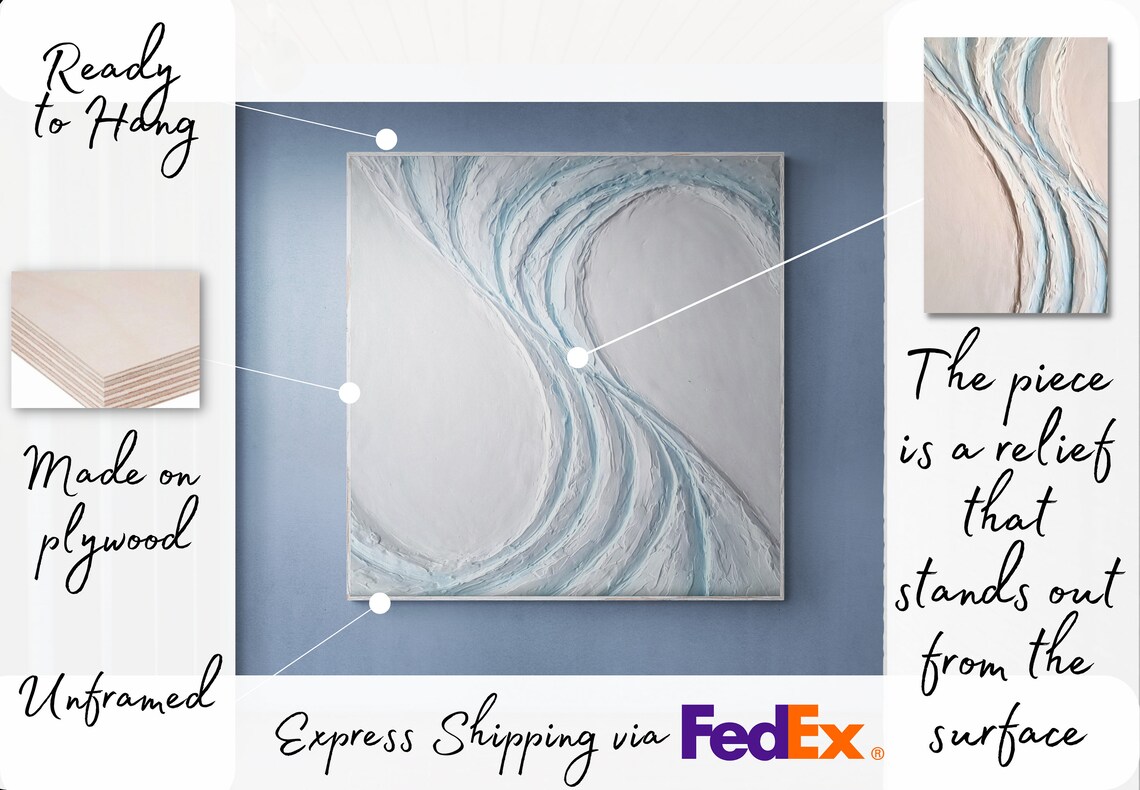Abstract Ocean Wave Plaster Wall Sculpture 3D Beach Wall Art - Etsy