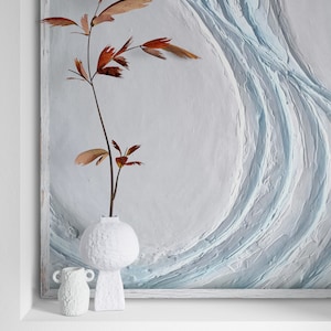 Abstract Ocean Wave Plaster Wall Sculpture, 3D Beach Wall Art, Beach ...