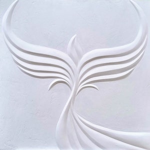 Rising Phoenix Art, White Wall Sculpture, Symbolizes Strength & New ...