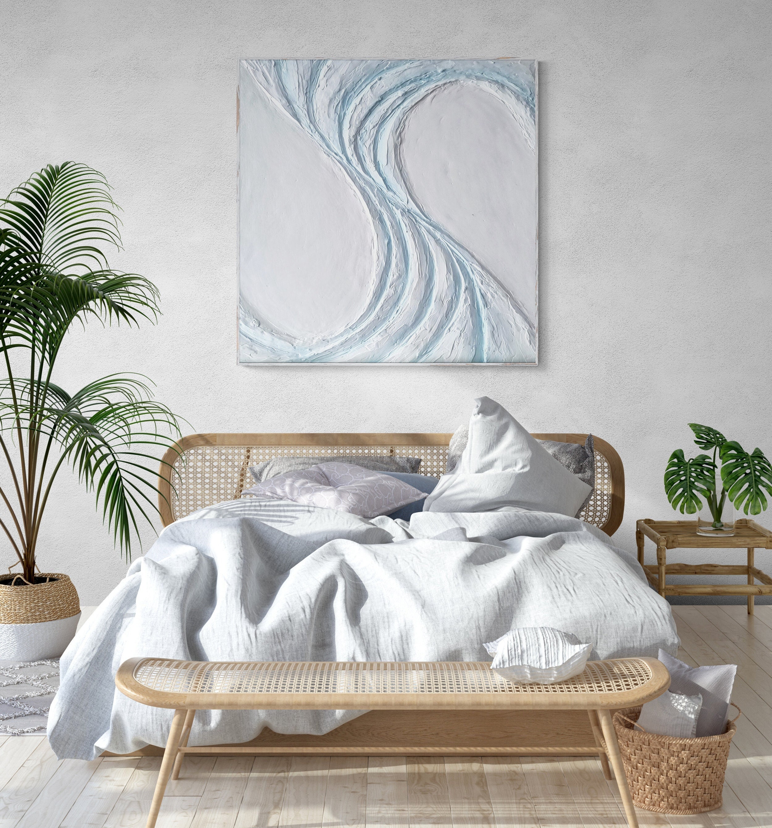 Abstract Ocean Wave Plaster Wall Sculpture, 3D Beach Wall Art, Beach ...