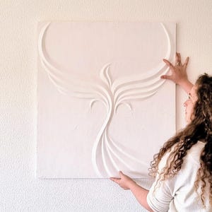 Rising Phoenix Art, White Wall Sculpture, Symbolizes Strength & New ...