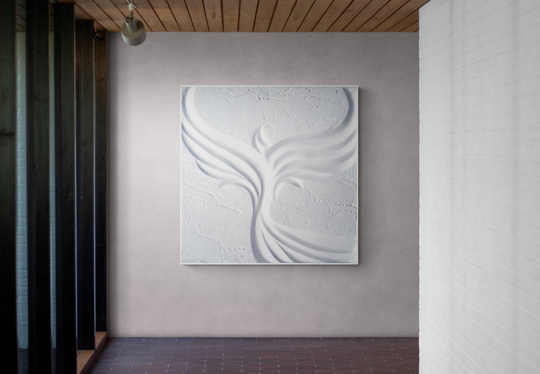 White Phoenix Plaster Art, Phoenix Wall Decor, Phoenix Rising Wall Art ...