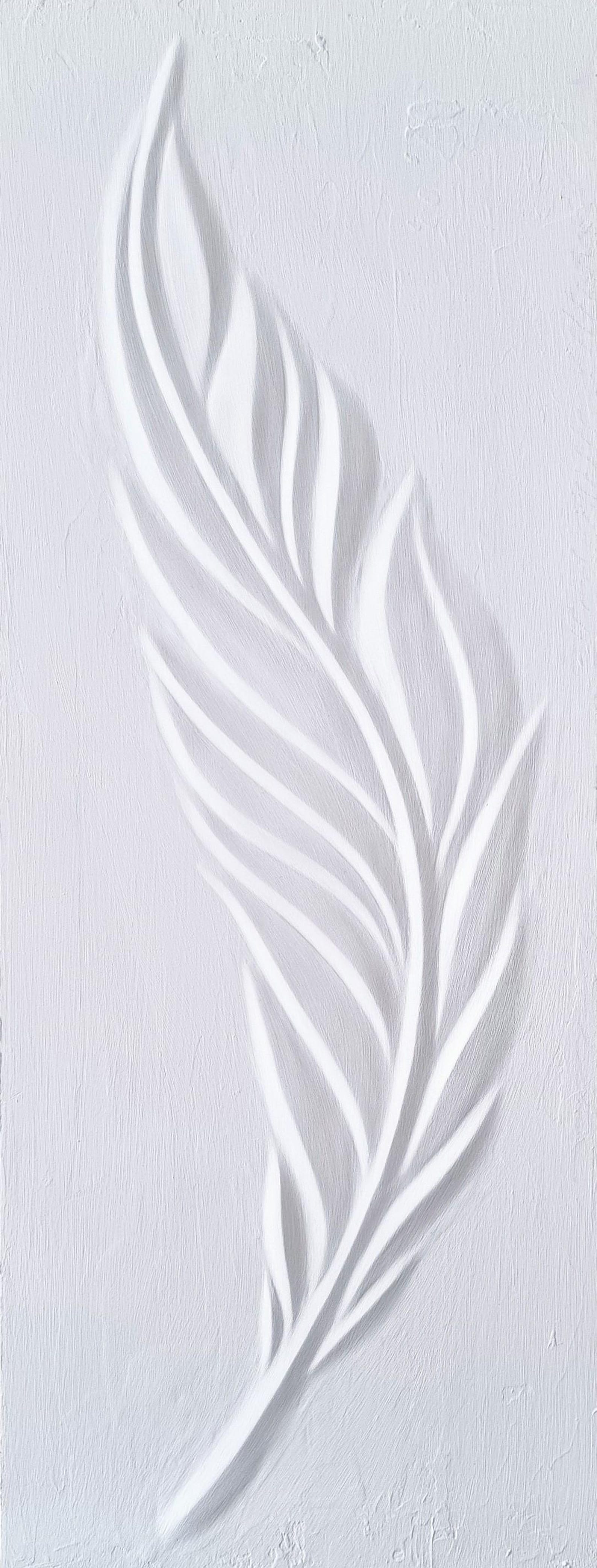 White Feather Plaster Wall Sculpture: Mid-century Modern Decor - Etsy