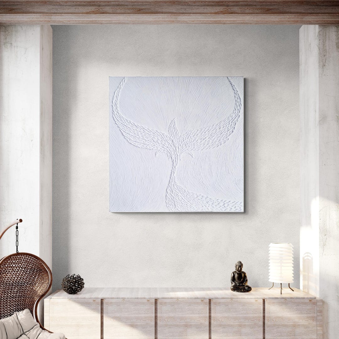 White Textured Phoenix Rising Art | Symbolizes Rebirth & Renewal ...