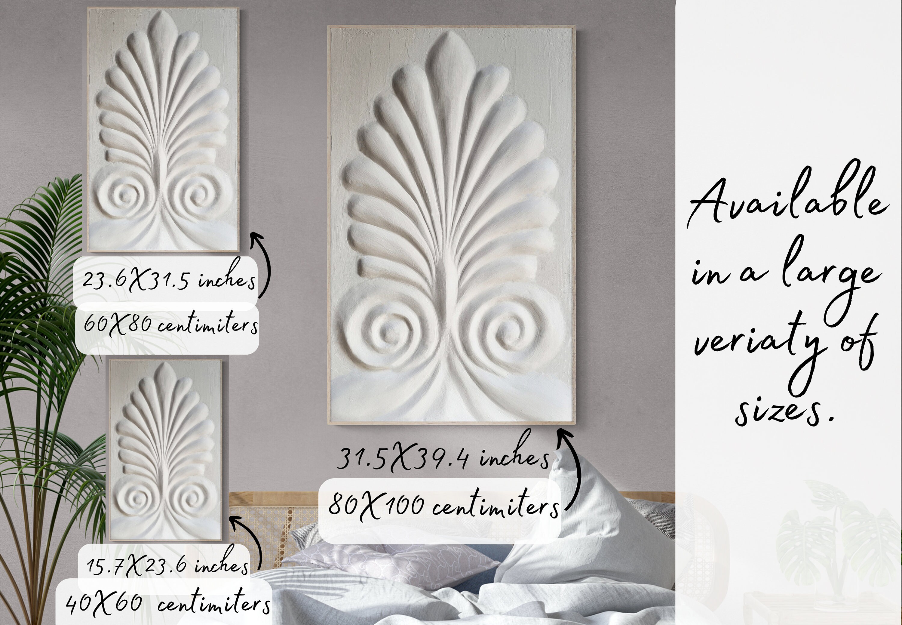 Greek Antefix Plaster Wall Art, 3D Wall Art for Your Greek Decor ...