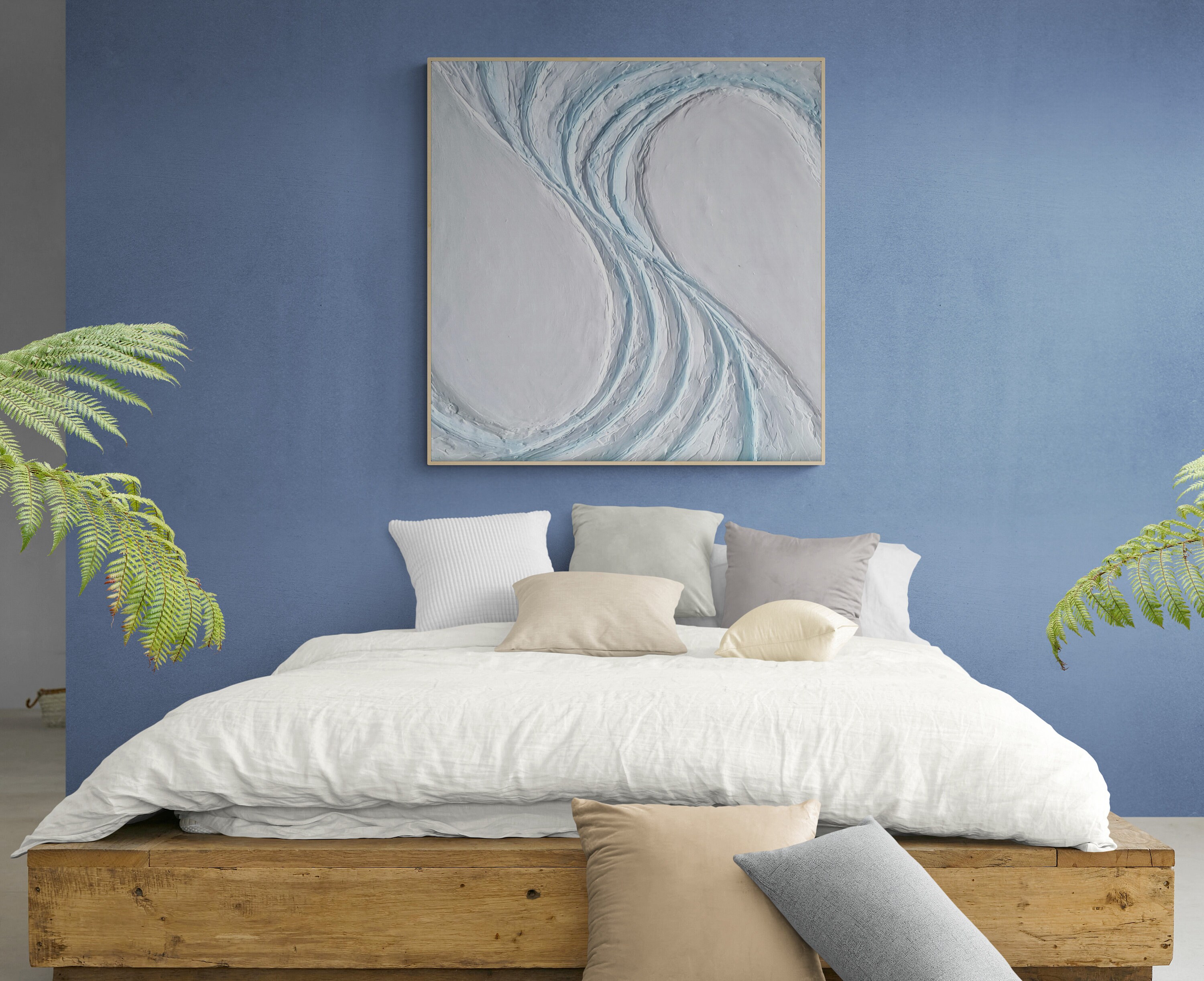 Abstract Ocean Wave Plaster Wall Sculpture, 3D Beach Wall Art, Beach ...