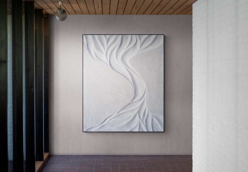 White Tree of Life Plaster Painting 3D Wall Art Symbolizes - Etsy