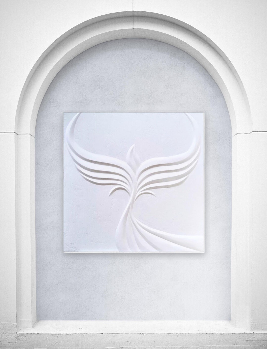 Rising Phoenix Art, White Wall Sculpture, Symbolizes Strength & New ...
