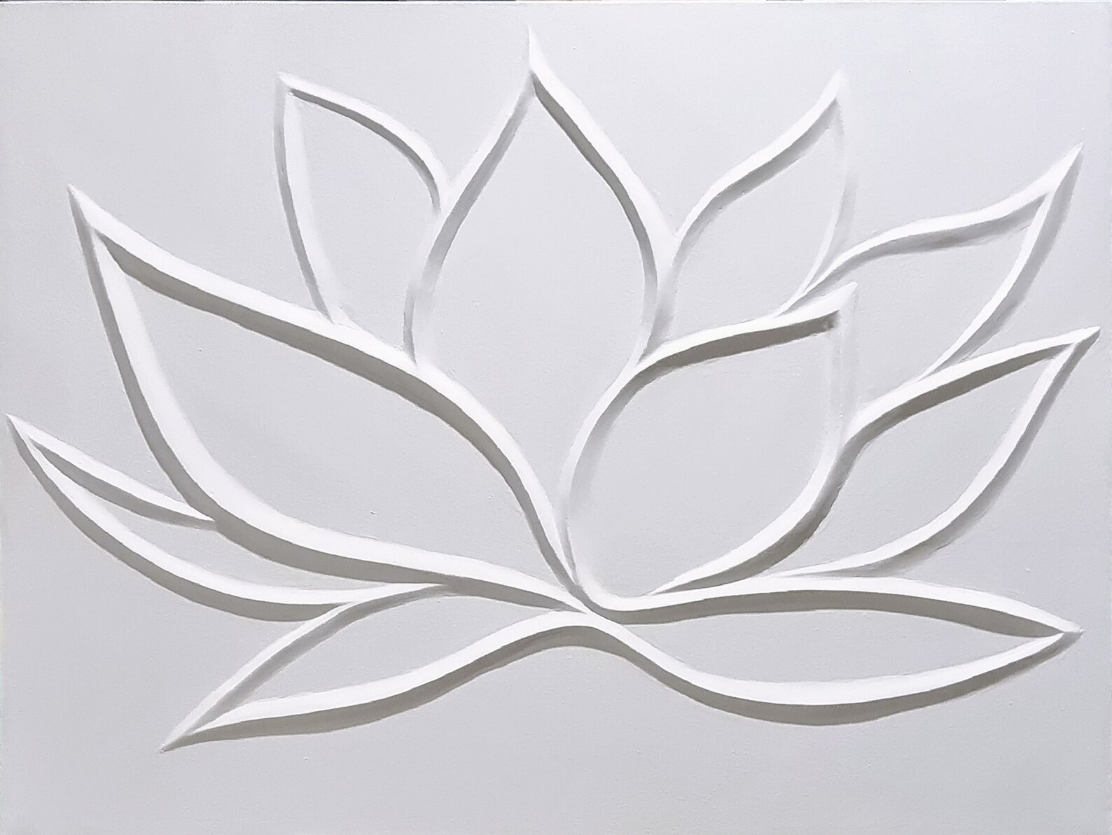 Lotus Flower Decor Plaster Painting Botanical Bas Relief Lotus Flower ...