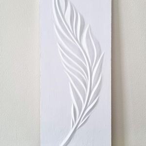 3D Feather Art, Symbolizes Hope & Freedom, Bas Relief for Midcentury ...