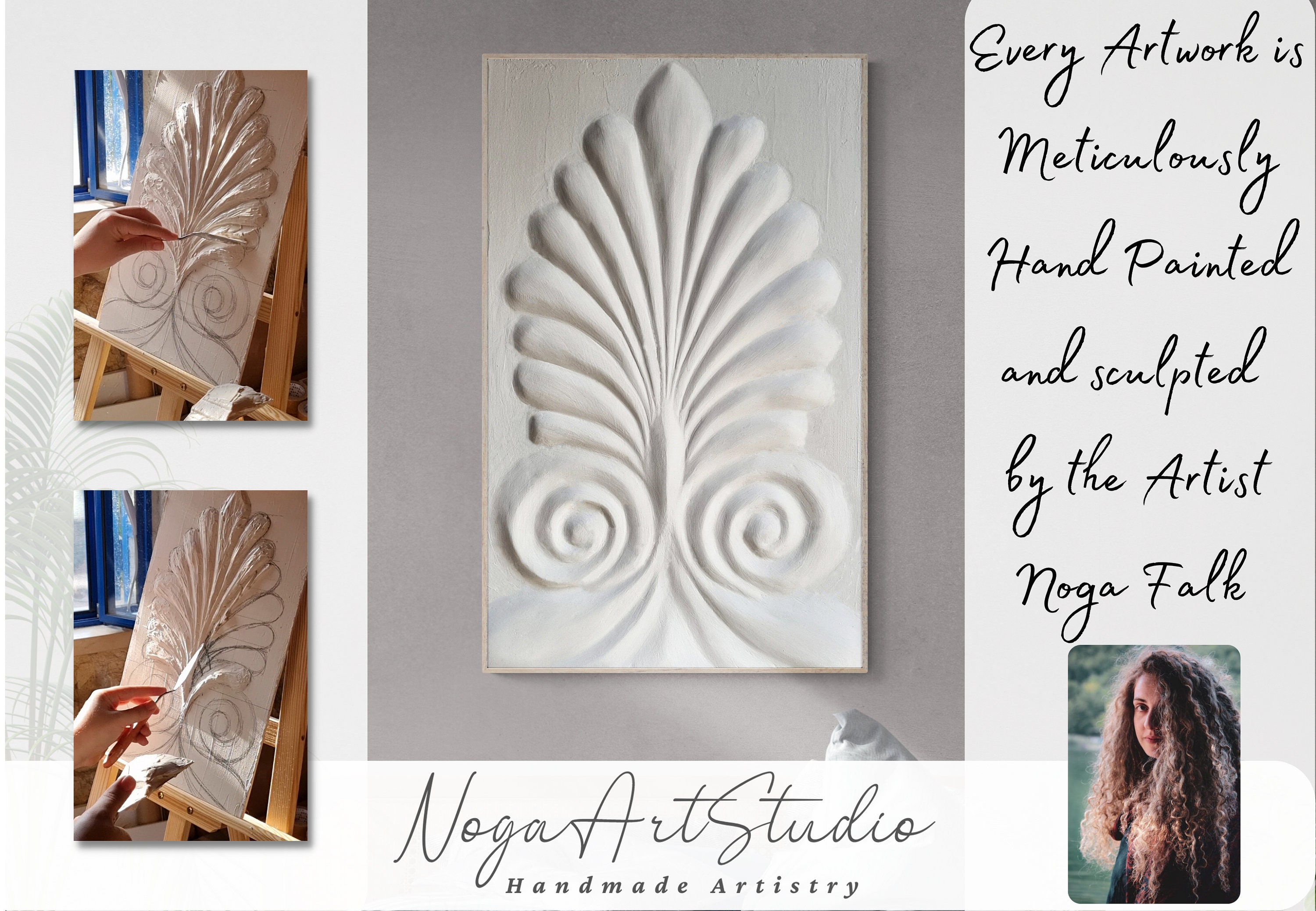 Greek Antefix Plaster Wall Art, 3D Wall Art for Your Greek Decor ...