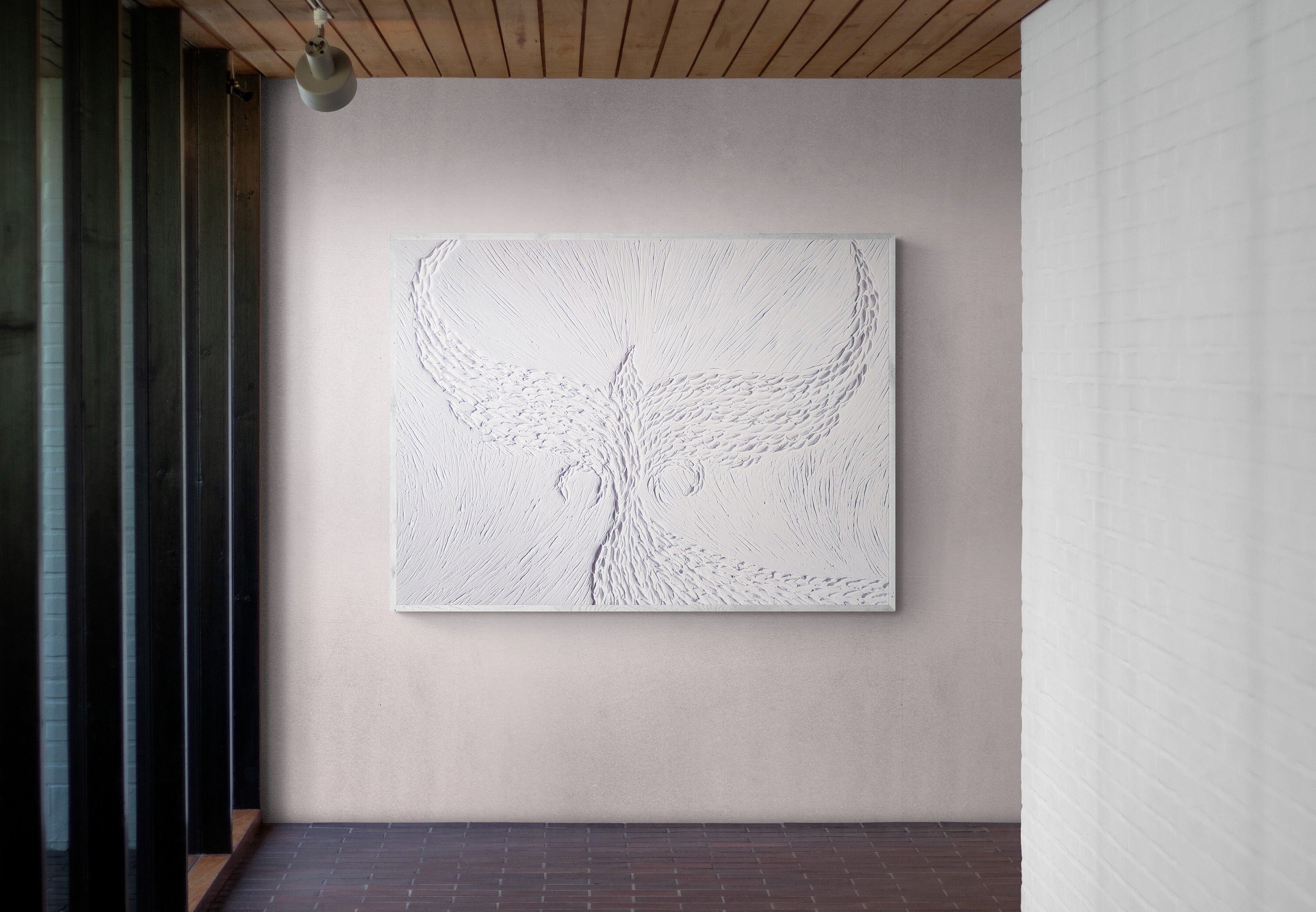 White Textured Phoenix Rising Art Symbolizes Rebirth & Renewal ...