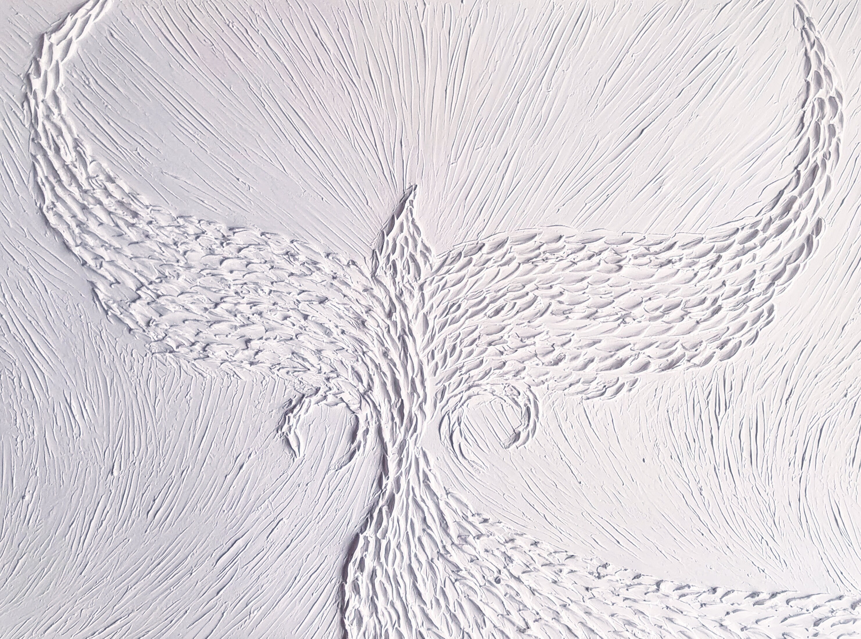White Textured Phoenix Rising Art Symbolizes Rebirth & Renewal ...