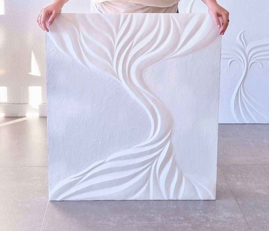 3D Plaster Tree of Life Painting: Contemporary Wall Art - Etsy