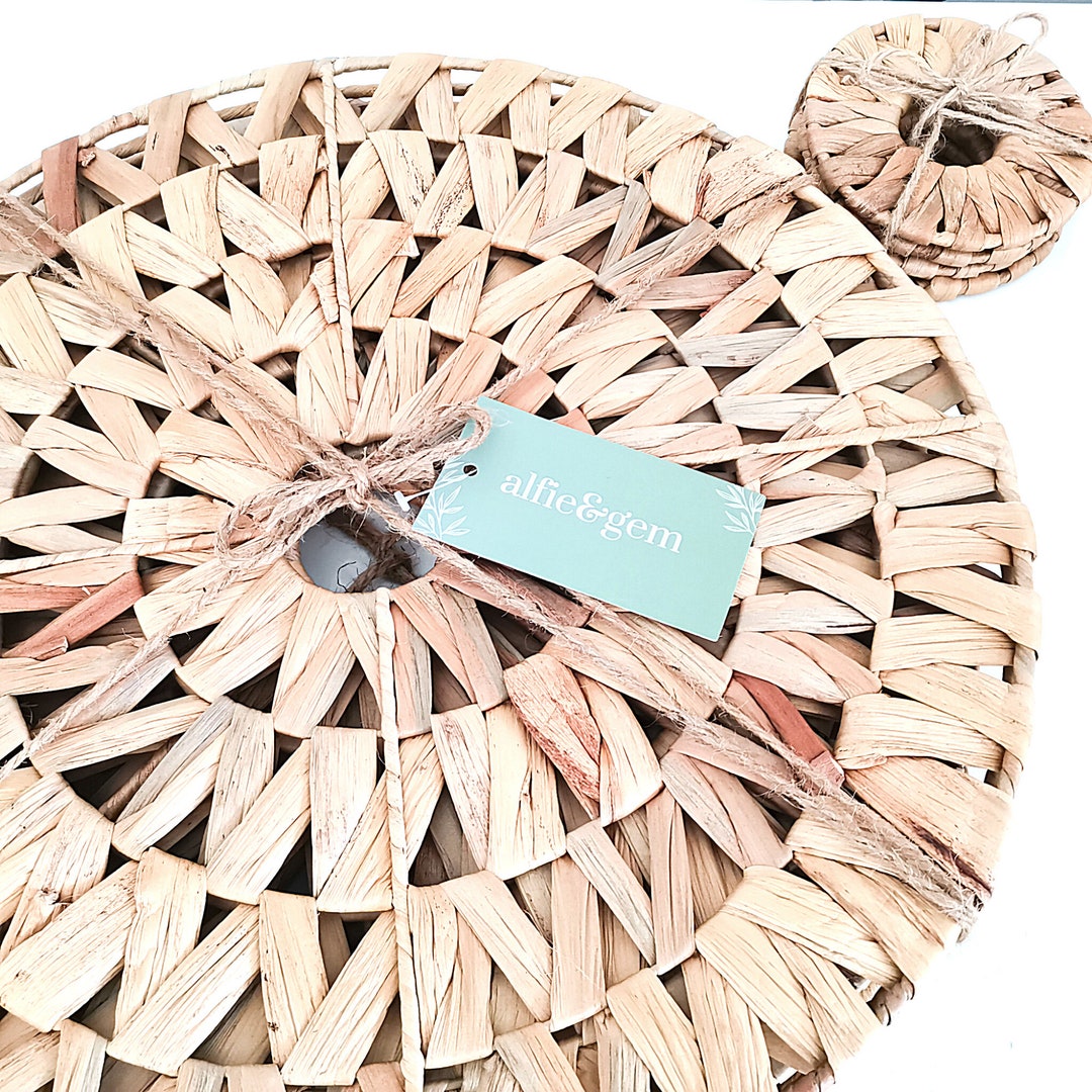 Placemats Handwoven Natural Seagrass Round Table Mats Eco-friendly Boho ...