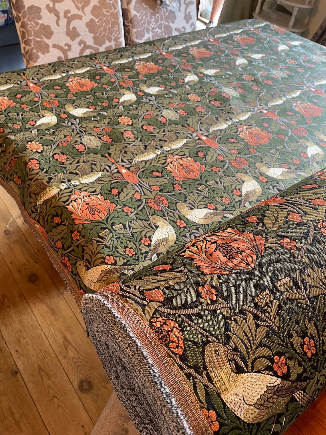 5m Vintage William Morris Birds Pattern Upholstery Tapestry Woven ...