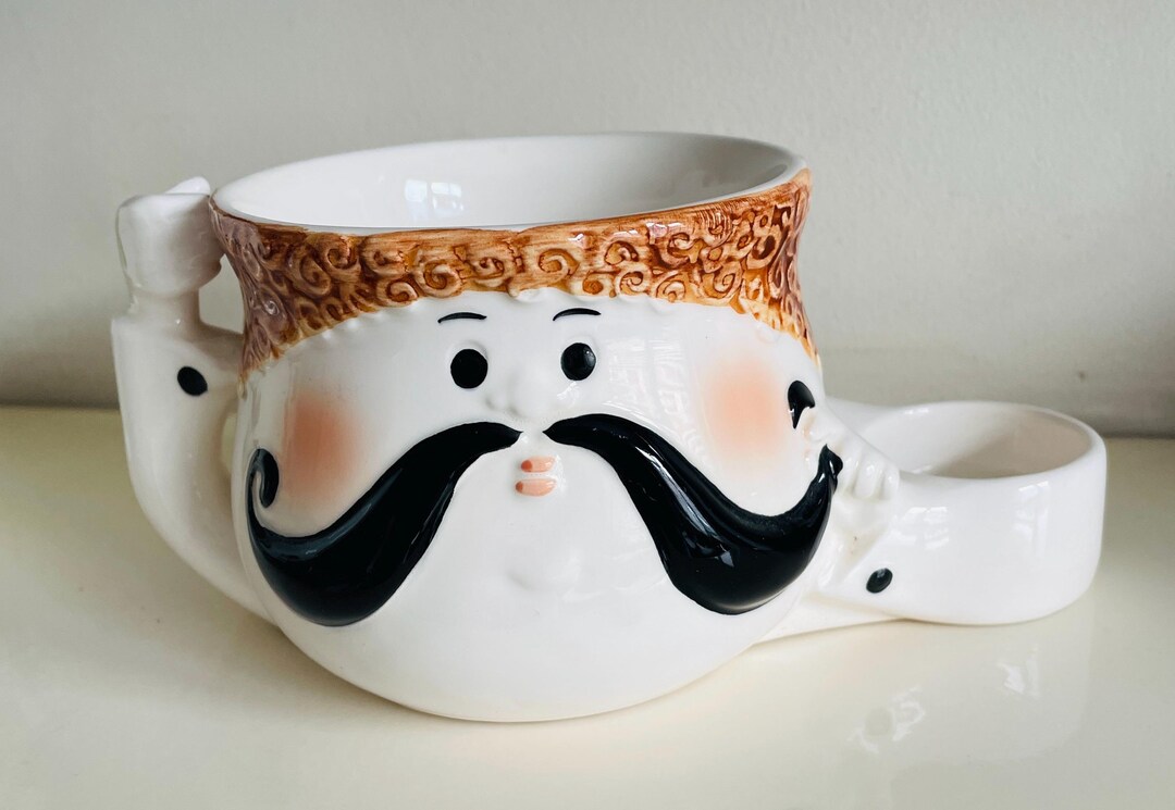 Vintage Japanese French Moustache Man Novelty 70/80’s Ceramic Barber ...