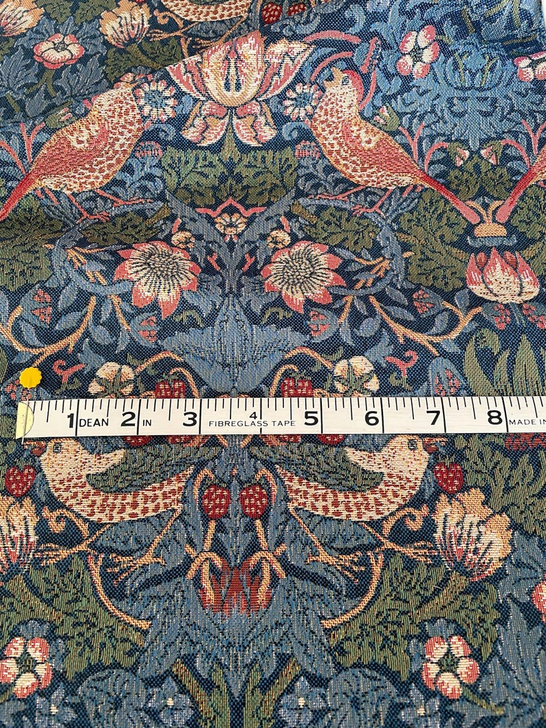 1 Metre William Morris Strawberry Thief Tapestry Woven Upholstery ...