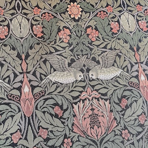 5m Vintage William Morris Birds Pattern Upholstery Tapestry Woven ...