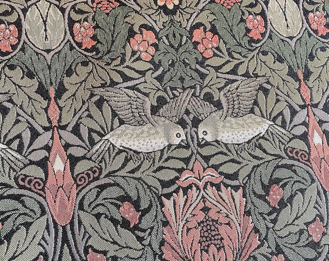 5m Vintage William Morris Birds Pattern Upholstery Tapestry Woven ...