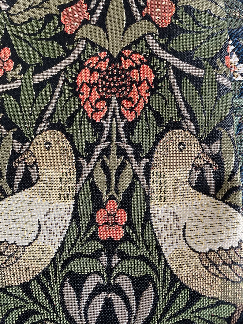 5m Vintage William Morris Birds Pattern Upholstery Tapestry Woven ...