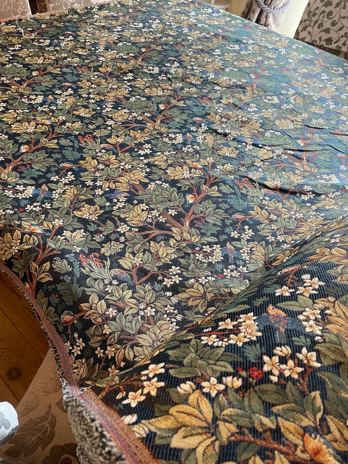 5 Meters Vintage William Morris Tree of Life Upholstery Tapestry Woven ...