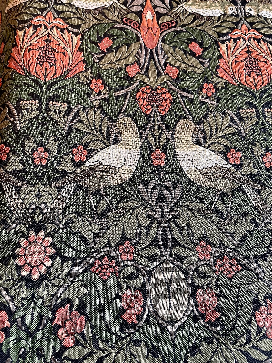 5m Vintage William Morris Birds Pattern Upholstery Tapestry Woven ...