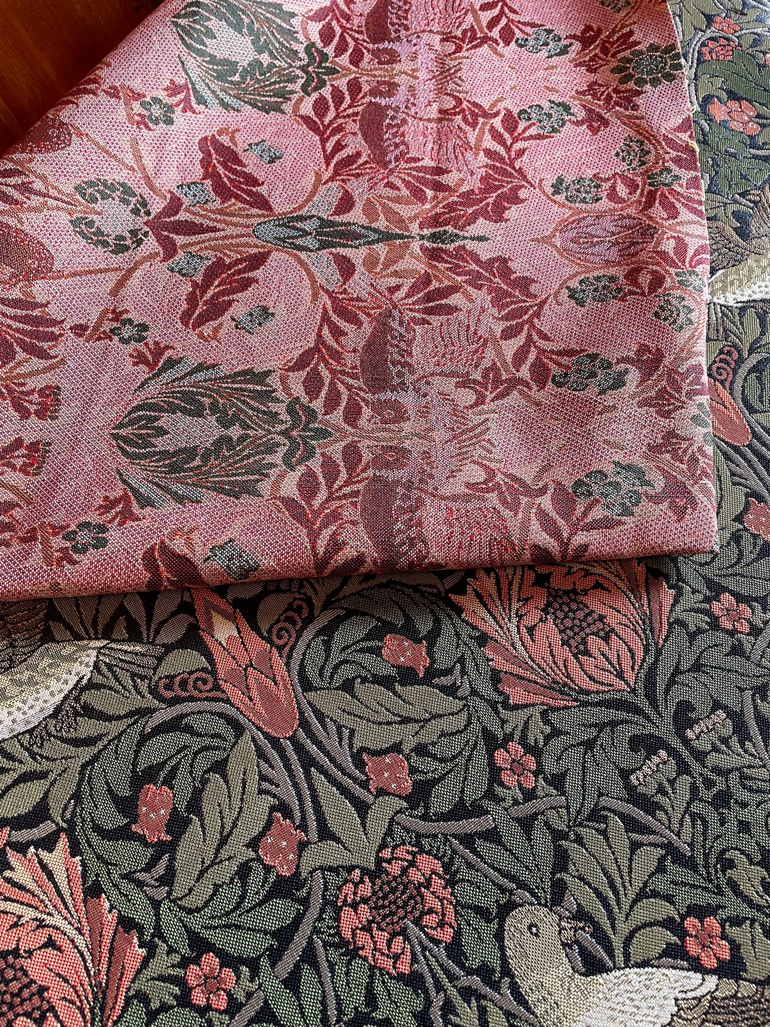 5m Vintage William Morris Birds Pattern Upholstery Tapestry Woven ...