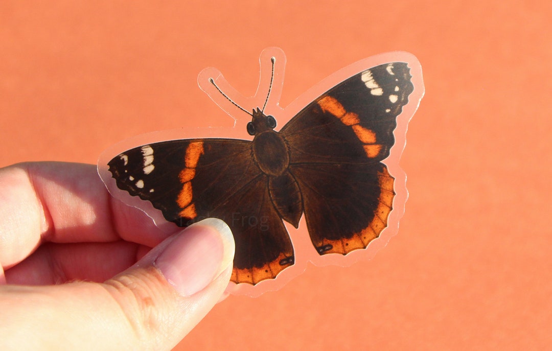 Red Admiral Butterfly Clear Vinyl Sticker | 3 X 2.06 Inches ...