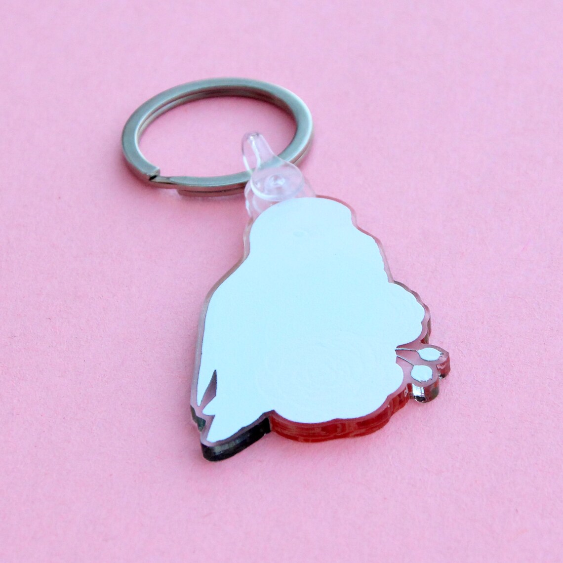 Peach-faced Lovebird Acrylic Keychain With Removable Keychain ...