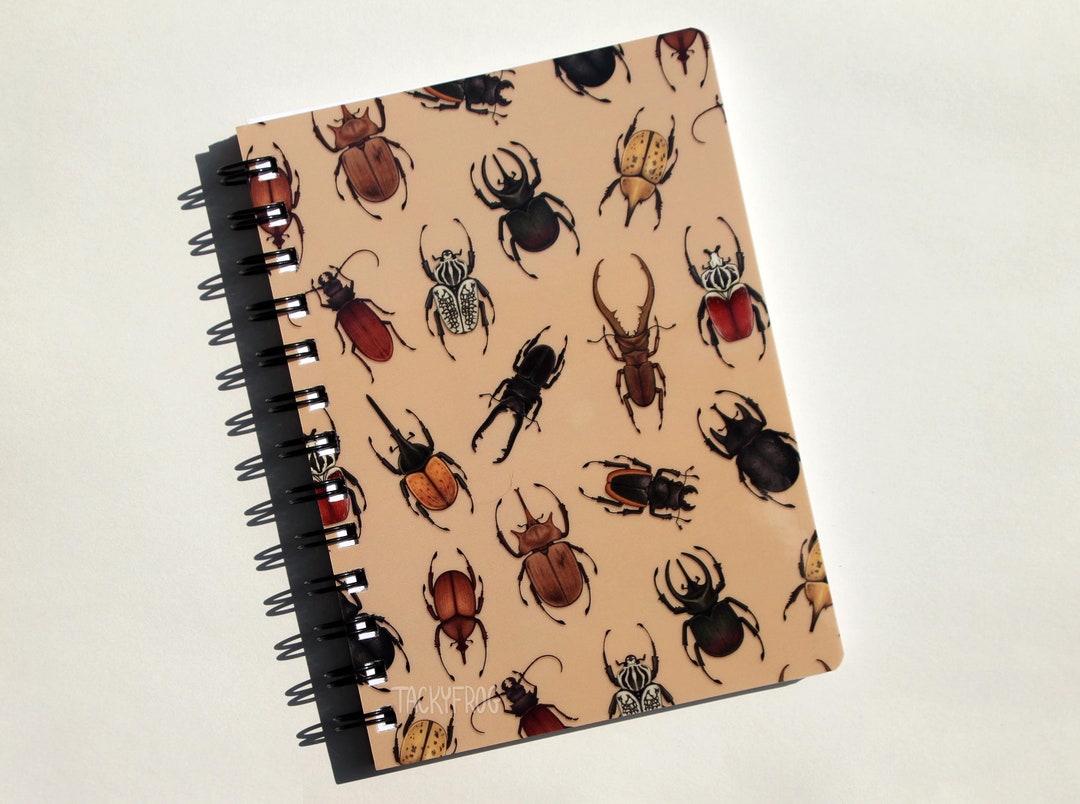 Large Beetles Spiral Bound Journal | Mini Laminated Brown Bug, Insect ...