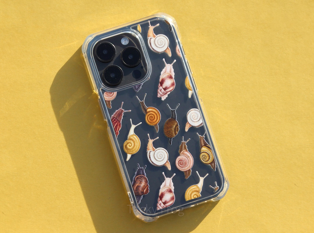 Snails Clear Phone Case for iPhone & Samsung Galaxy Cute Plants and ...