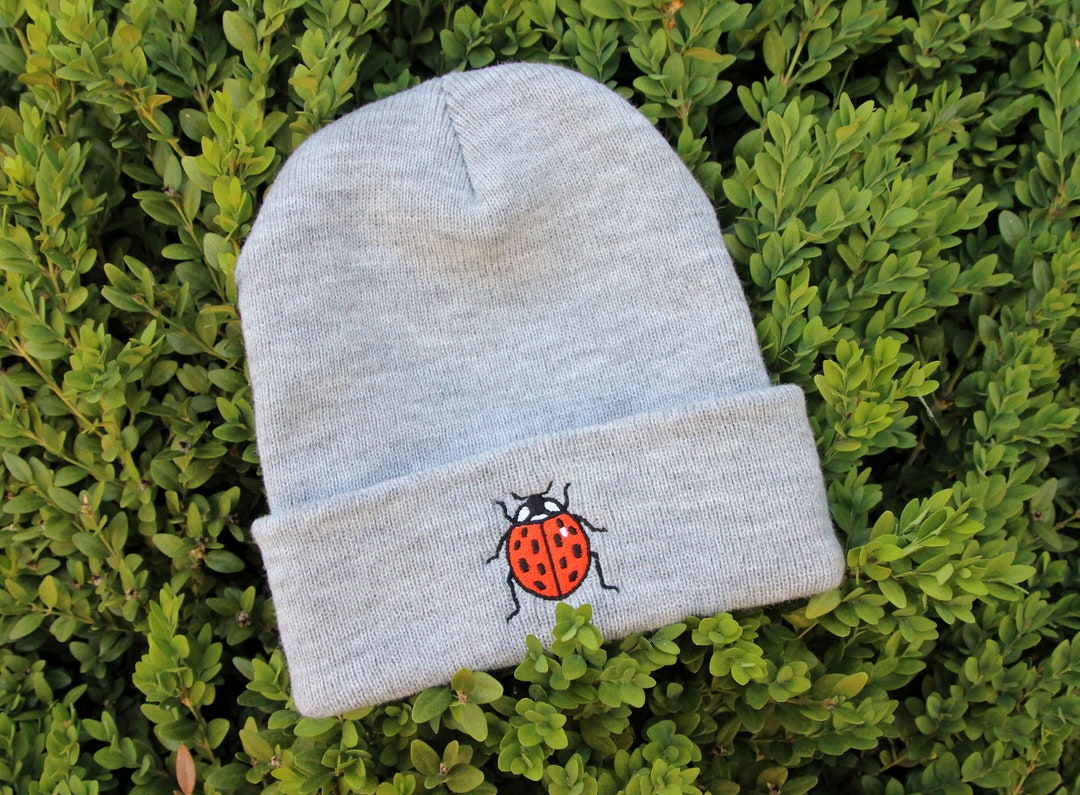 Ladybug Embroidered Cuffed Beanie | Warm, Snug Apparel for Fall ...