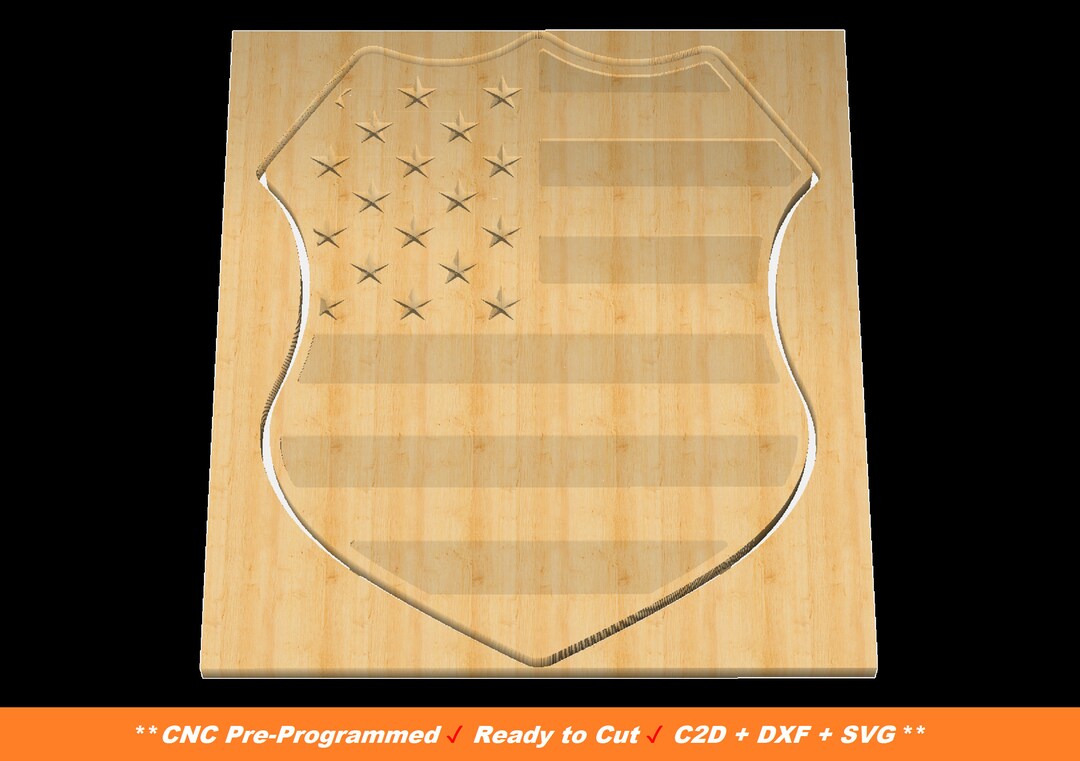 Police Shield, Thin Blue Line, Police Badge, C2D File, SVG File, DXF ...