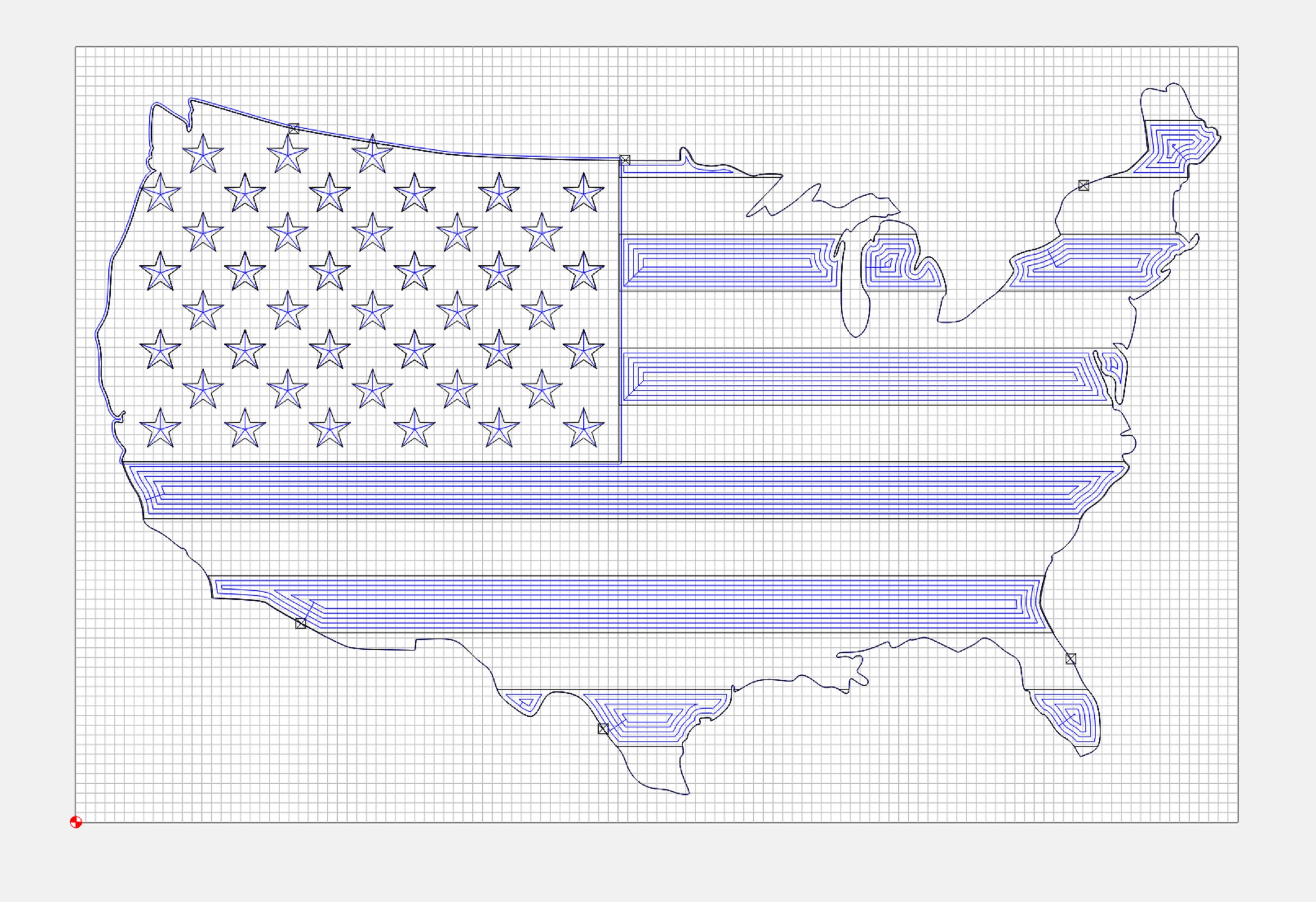 US Flag Sign, US Outline SVG, C2D File, Svg File, Dxf File, Carbide ...