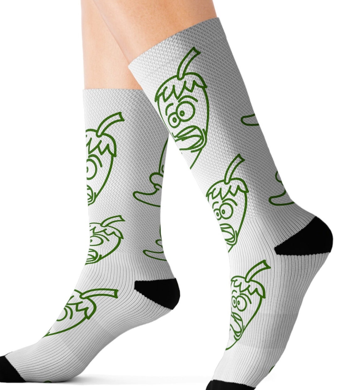 Jalepeno Socks, Funny Pepper Socks, Chili Footwear, Chili Season Socks ...