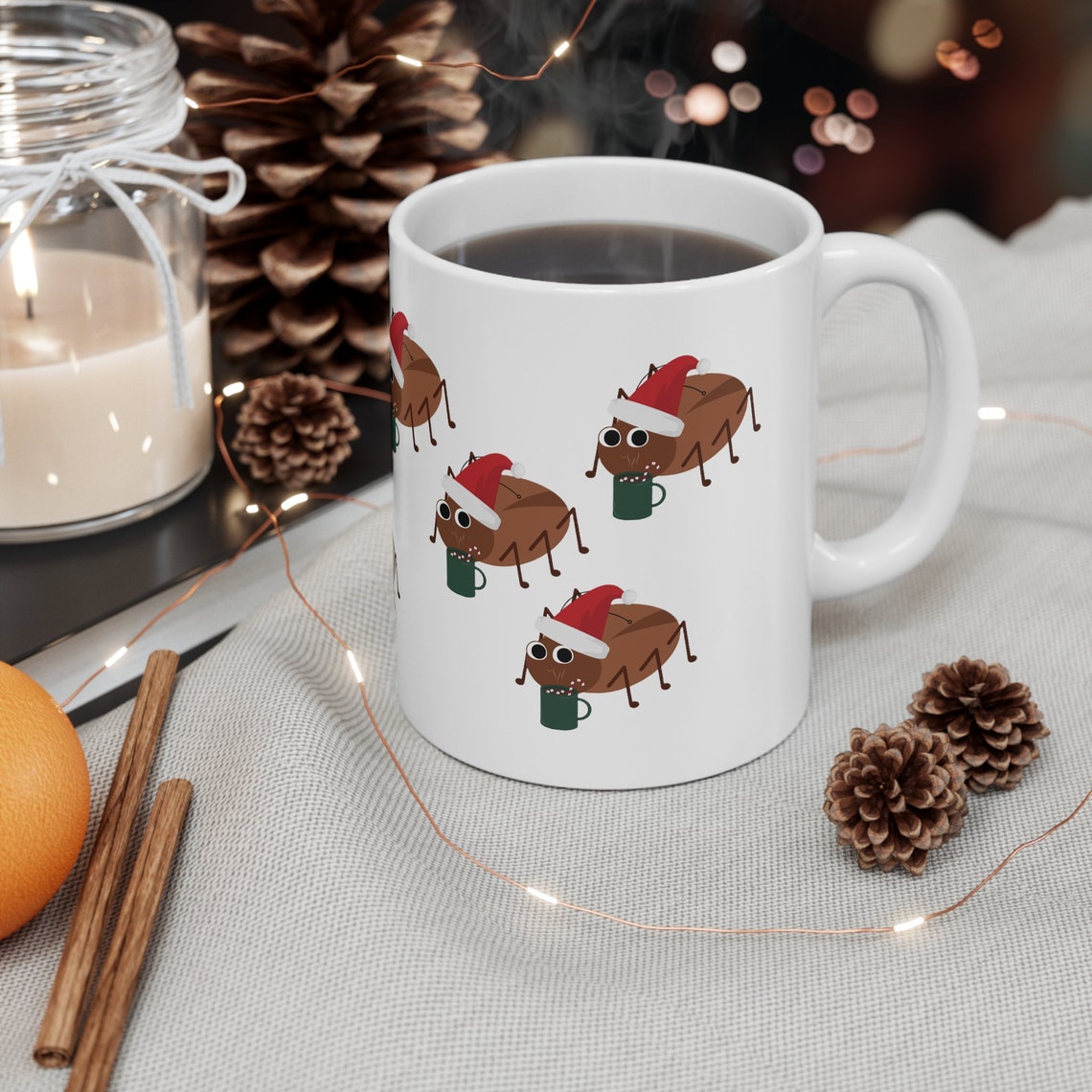 Christmas Cockroach Cup, Christmas Themed Cockroach Gift, Cockroach ...