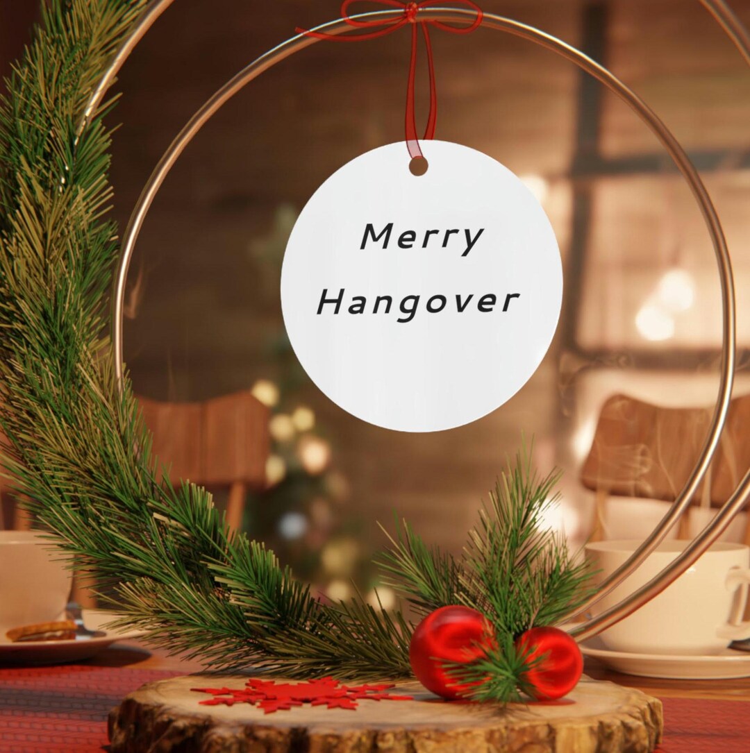 Funny Merry Hangover Ornament, Christmas Tree Decor, Holiday Gift ...