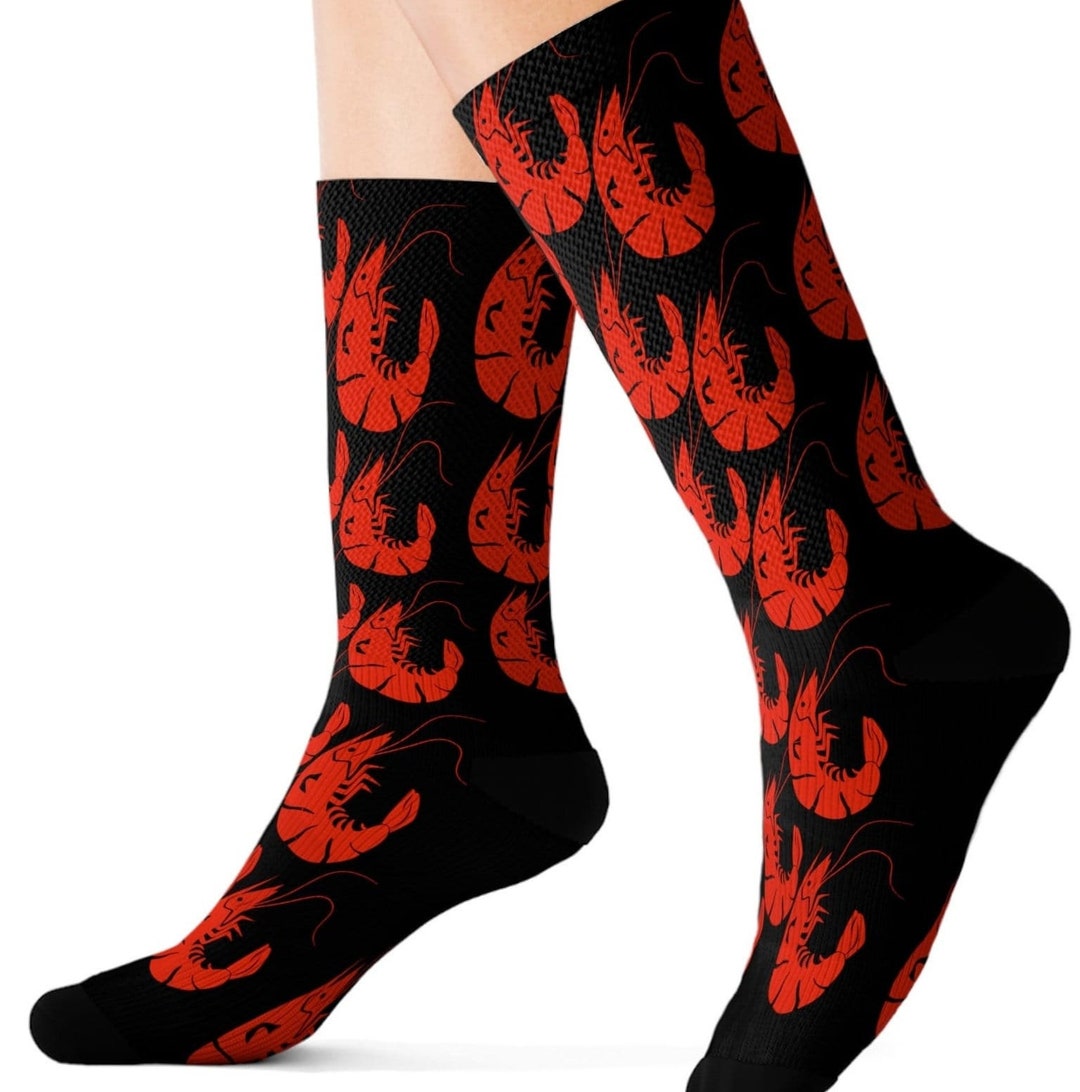 Shrimp Socks, Seafood Socks, Novelty Socks, Funny Shrimp, Seafood Fans ...