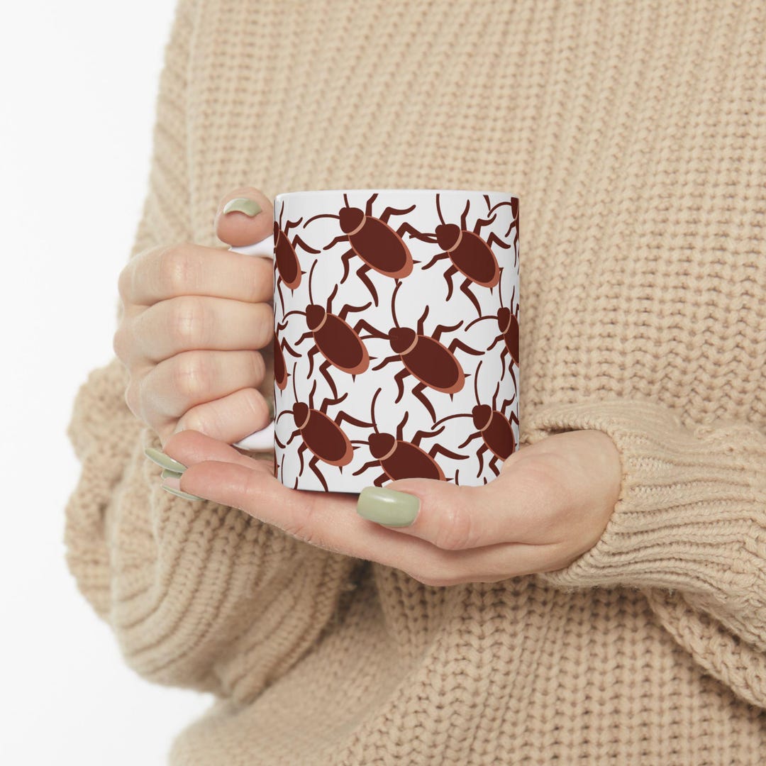 Ceramic Mug, Creepy Cockroach Infested Coffee Cup, Bug Lover Gift ...