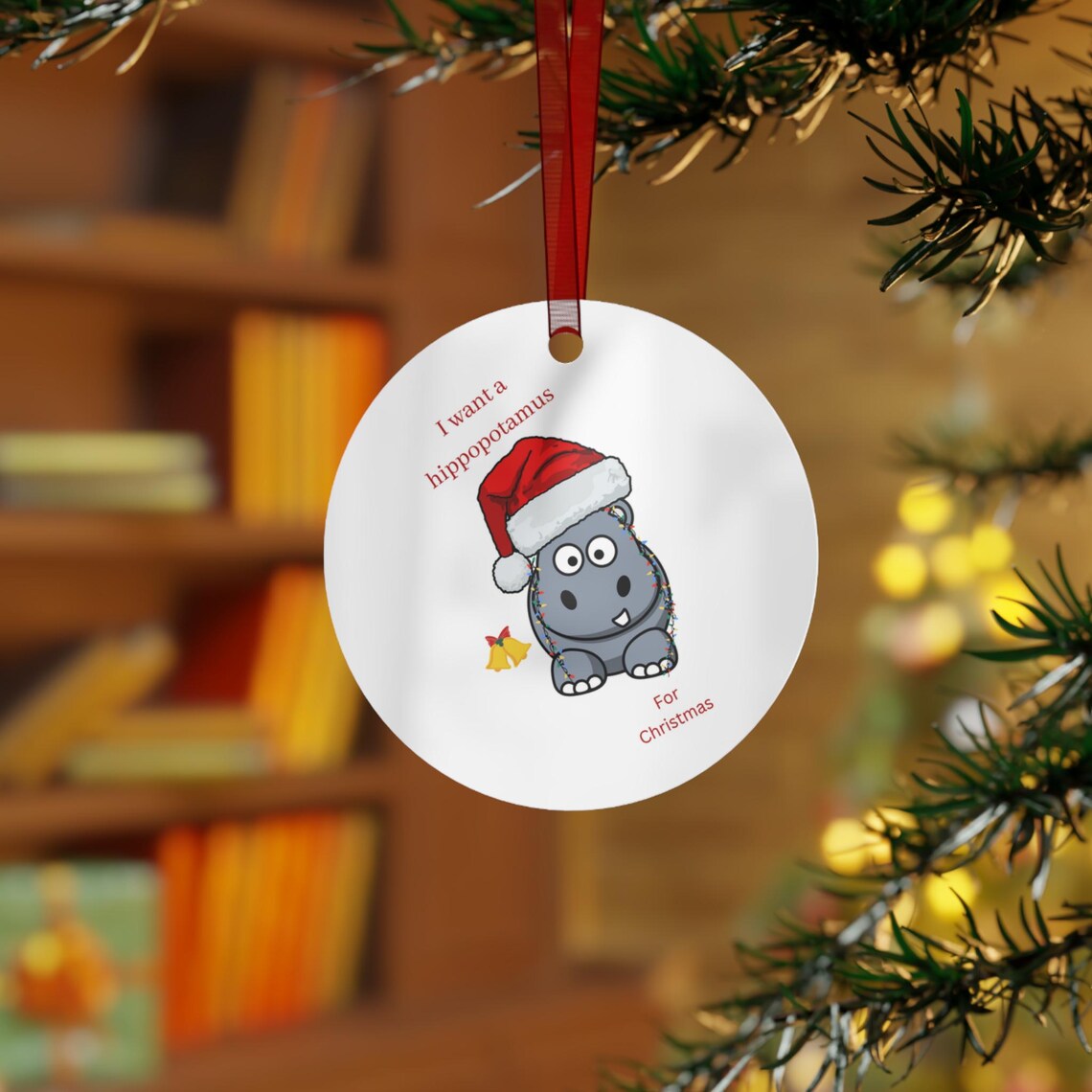 I Want a Hippopotamus for Christmas Tree Decoration, Holiday Ornament ...